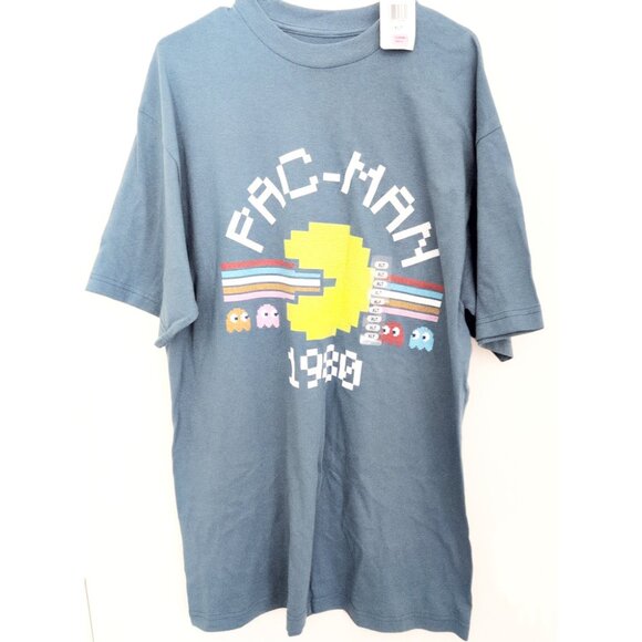 Pac-Man | Shirts | Pacman Graphic T Shirt Short Sleeve Blue Top Pixel ...